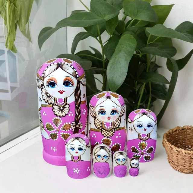 7 PIECES MATRYOSHKA Beautiful Crafts Figures Collectible Handmade ...
