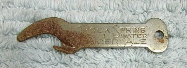 OLD 1936 ROCK Spring Water Ginger Ale Vintage Steel Bottle Can Opener ...