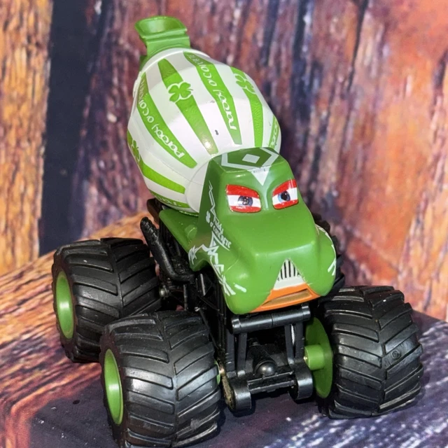 DISNEY PIXAR CARS Toon Paddy O'Concrete 1:55 Green Cement Mixer Monster ...