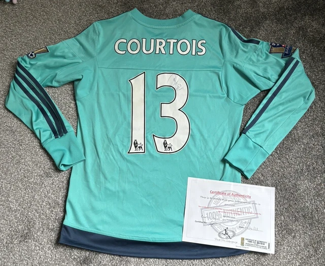 THIBAUT COURTOIS HAND Signed Chelsea GK Football Shirt with COA Adidas ...