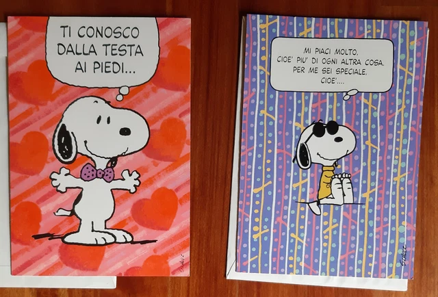 BIGLIETTI DI AUGURI Snoopy Vintage Usati primi anni 90 34X24 EUR 9,99 ...