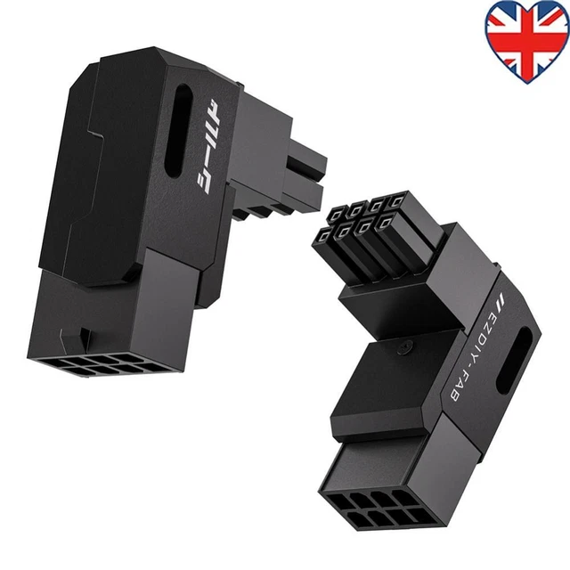8-PIN PCIE GPU Power Right Angle Elbow Adapters Plastic for Desktops ...