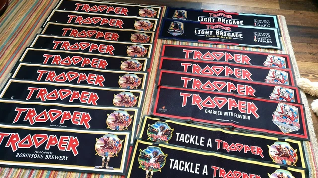 IRON MAIDEN TROOPER BEER 17 Robinsons Brewery Rubber Bar Mat Runners ...