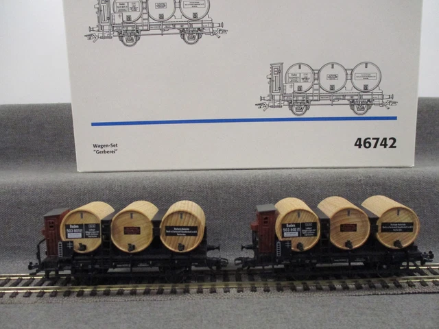 MÄRKLIN H0 46742 Güterwagen-Set 2-teilig "Gerberei" Fasswagen Baden in ...