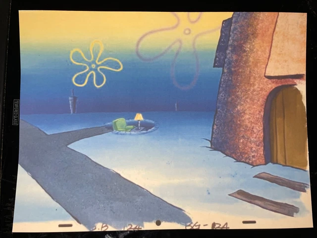 SPONGEBOB ANIMATION CEL Back ground Nickelodeon Cartoon Art Cels ...