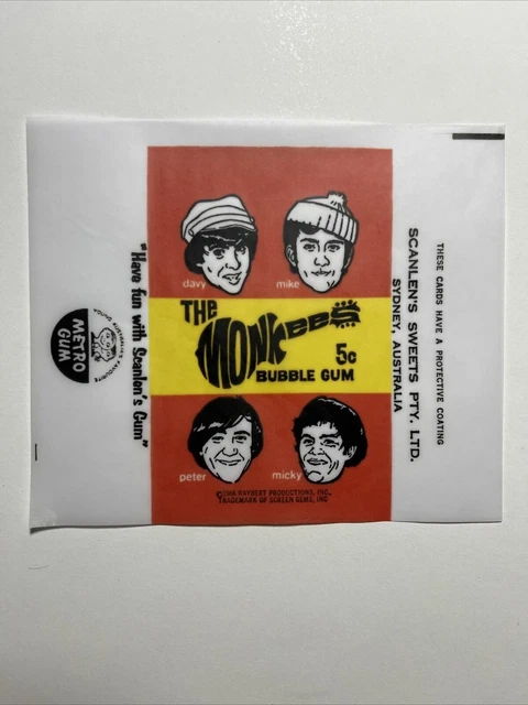 1966 SCANLENS THE Monkees Cards Wax Pack Wrapper Inspired £3.97 ...