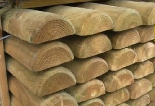 DEMI ROND POTEAU de bois poteau de bois traité pin paddock clôture ...