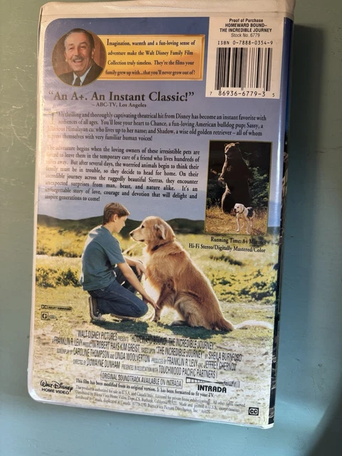 WALT DISNEY FAMILY Film Collection Homeward Bound VHS Movie WORKS $6.98 ...