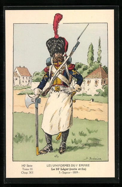 CPA ILLUSTRATEUR LES Uniformes du Ier Empire, Le 10e Leger, Sapeur EUR ...