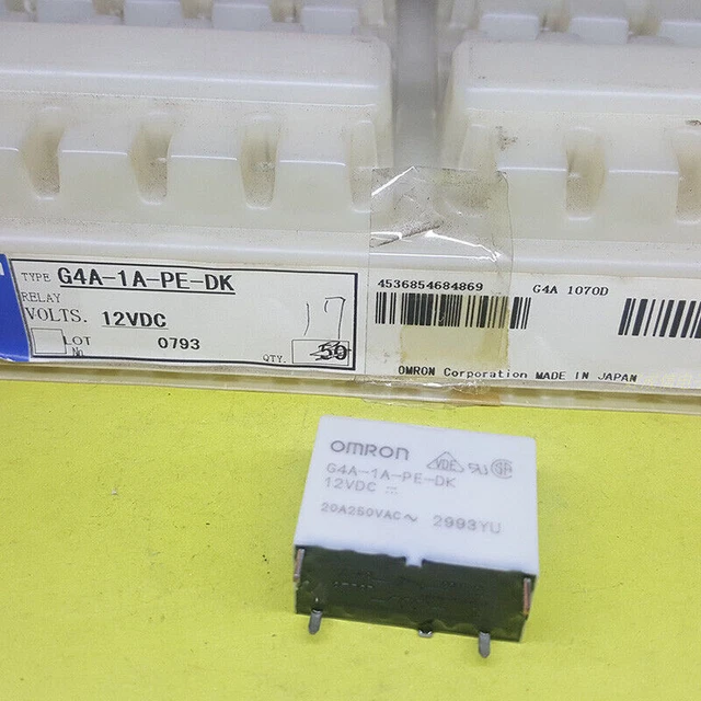 10PCS ORMON G4A-1A-PE-DK 12VDC Power Relay 4-Pin 20A 250VAC #A6-38 $14. ...