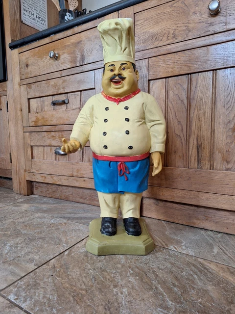 VINTAGE CHEF STATUE Store Display Shop 28" High £45.00 - PicClick UK