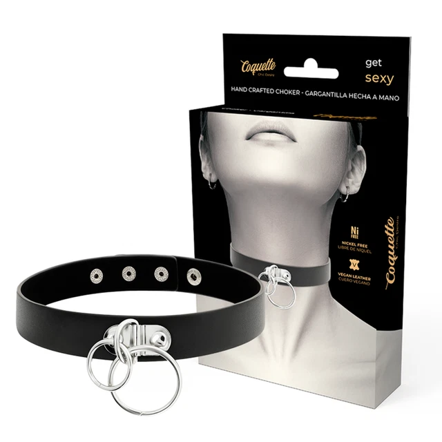 COQUETTE - CHIC Desire Double Ring Vegan Leather Choker EUR 12,10 ...