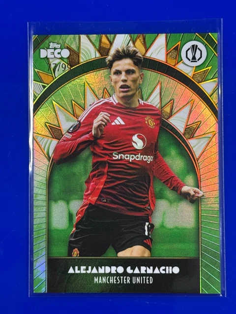 ALEJANDRO GARNACHO MANCHESTER United 77/99 Green 2024/25 Topps Deco UCC ...