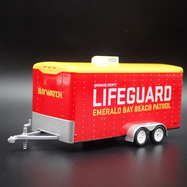 LIFEGUARD ENCLOSED CAR Toy Hauler Trailer Opening Door 1:64 Scale ...
