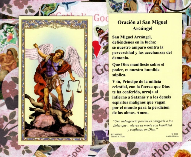 ORACION AL SAN Miguel Arcangel - Paperstock Holy Card RS286SPAN $1.91 ...