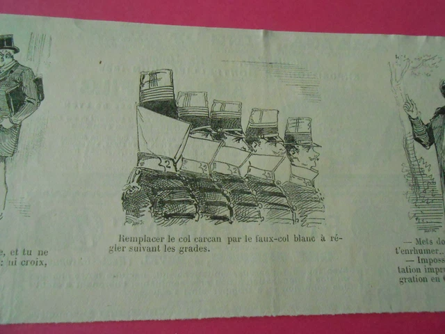 VIGNETTE 19ÈM CARICATURE Humour Remplacer le col carcan par un faux col ...