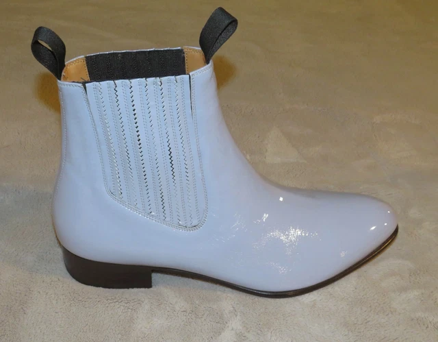 TOM FORD KURT Powder Blue Patent Chelsea Boots 11.5 T Unworn NWD £670. ...