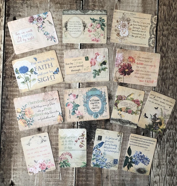 MINI BIBLE VERSE Cards Vintage Style Bible Journal - Bible Study - Card ...