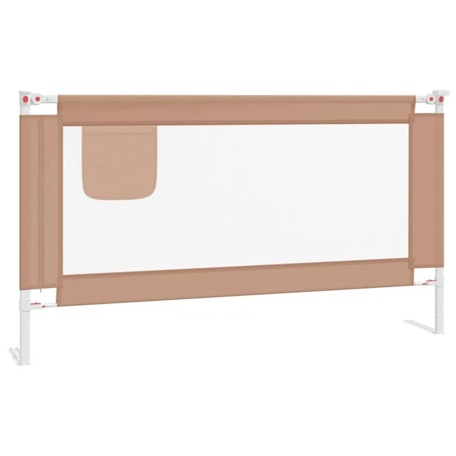 BED RAIL TAUPE 150x25cm Fabric Metal Frame Toddler Safety Guard Rail ...