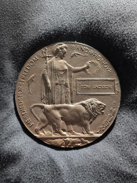 WW1 DEATH PLAQUE Tom Jackson Infantry £115.12 - PicClick UK