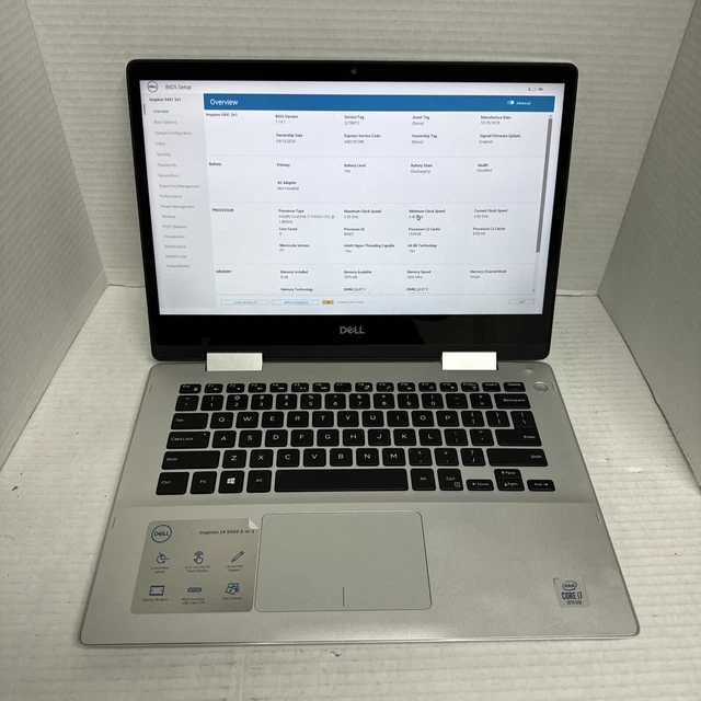 DELL INSPIRON 14 5491 2N1 CORE I7-10510U 1,80 GHz 8 Go RAM 512 Go NVMe ...