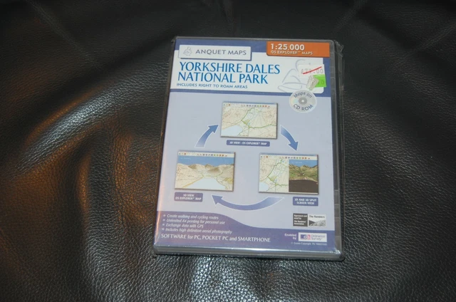 ANQUET YORKSHIRE DALES National Park1:25,000Os Explorer Maps On Cd Rom ...