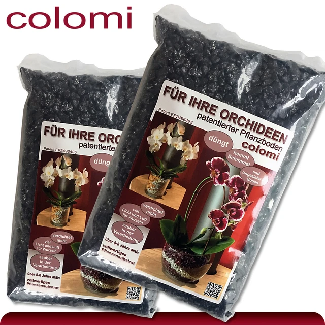 COLOMI 2 X 1 L Patented Plant Substrate for Orchids 4-8 MM Black £10.84 ...