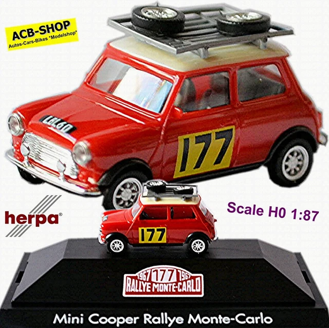 AUSTIN MINI COOPER Mk6 Mk7 Rallye Monte Carlo 1967 #177 Rosso 1:87 ...