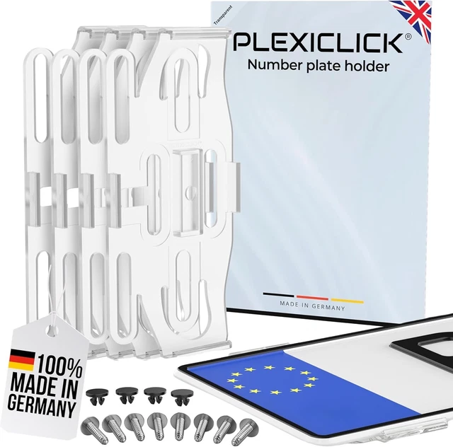 FRAMELESS NUMBER PLATE Holder Surround Clips For Cars Vans - Complete ...