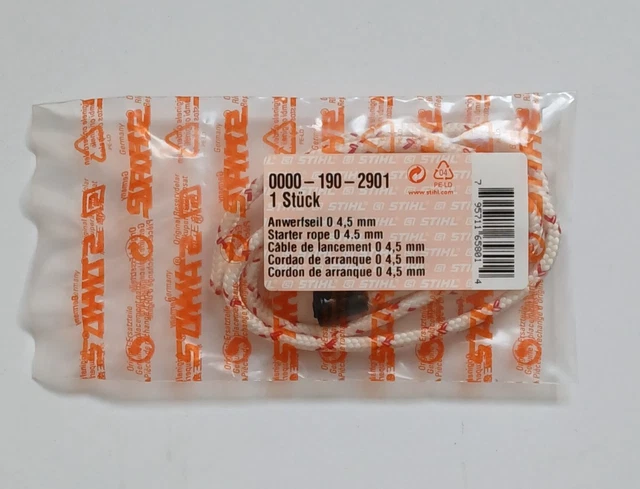 ORIGINAL STIHL TRENNSCHLEIFER Anwerfseil Seil Elastostart D 4,5mm 0000 ...