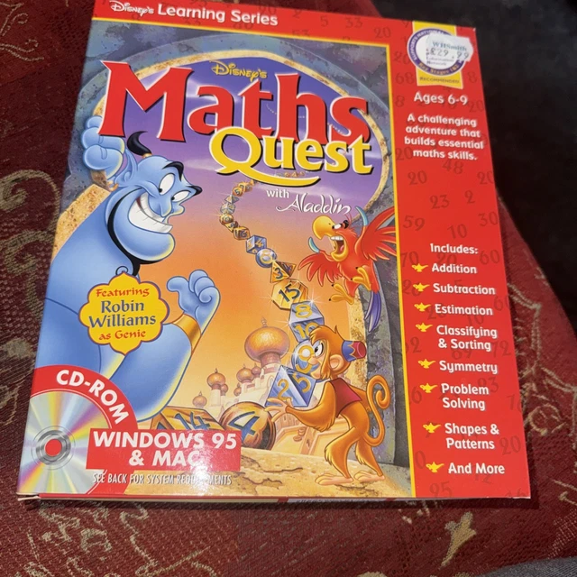 DISNEY'S MATH QUEST With Aladdin PC Mac Region Free £21.49 - PicClick UK