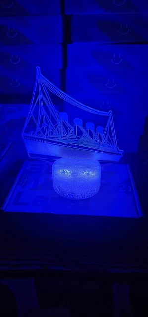 TITANIC BOAT 3D Night Lamp Personalised With Any Name LED MultiLights ...