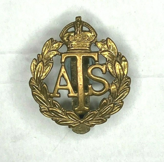 WW2 ATS AUXILIARY Territorial Service Brass Cap badge 40x 35 mm ...