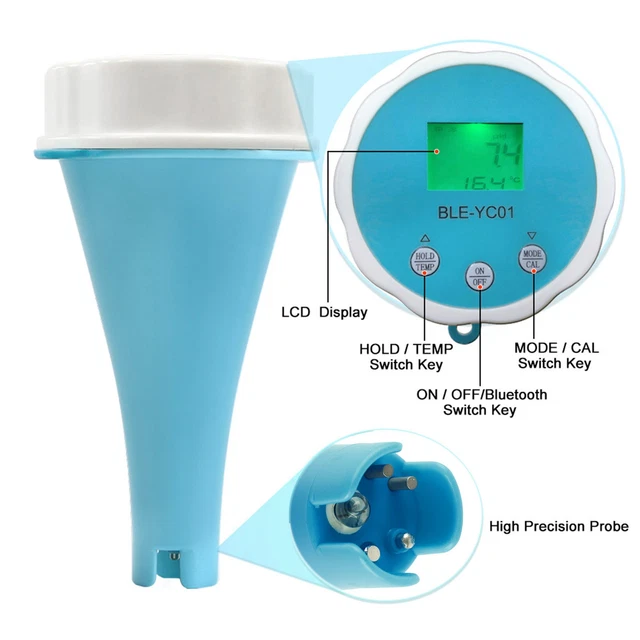 NEU WASSERTESTER 6 In 1 PH-Wert EC-Wert TDS ORP Temperatur Restchlor ...