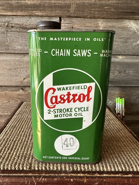 VINTAGE CASTROL MOTOR Oil Can 2 Stroke Cycle Wakefield Castrol Imperial ...