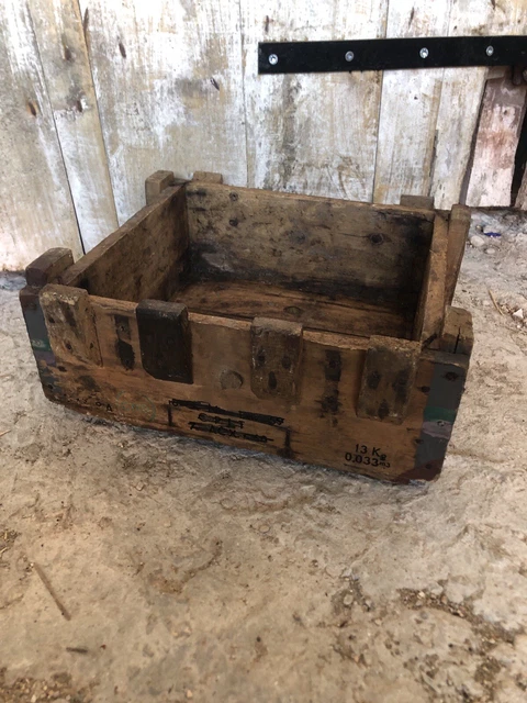 ANCIENNE CAISSE MILITAIRE en Bois Armée Rangement Vintage #A123 EUR 49,00 - PicClick FR