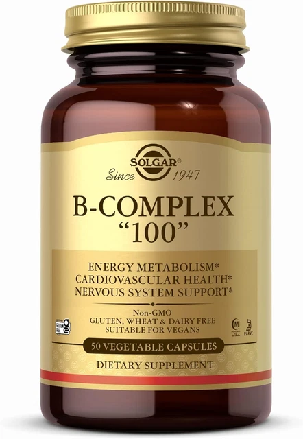 VITAMIN B-COMPLEX VEGETABLE Capsules, Count of 50 (Extra High Potency ...