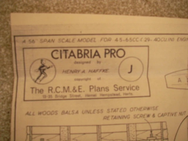 RCM&E PLANS OF Citabria Pro a scale model of 56" wingspan £10.24 ...