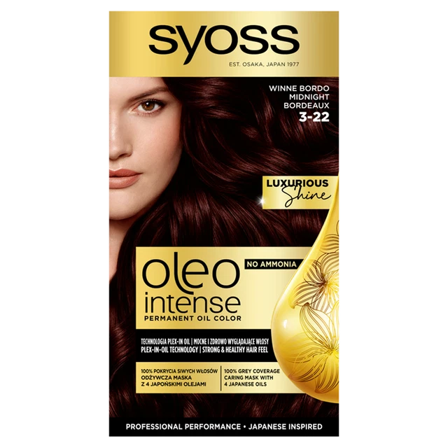 SYOSS OLEO INTENSE Oil-Free Ammonia Dauerhafte Haarfarbe 3-22 Wine ...