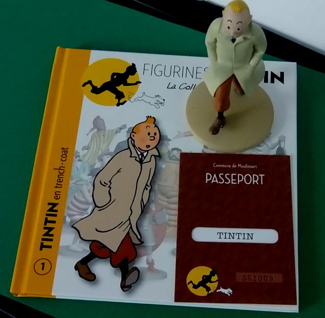 FIGURINE TINTIN collection officielle Hergé N°1 TINTIN En Trench Coat ...