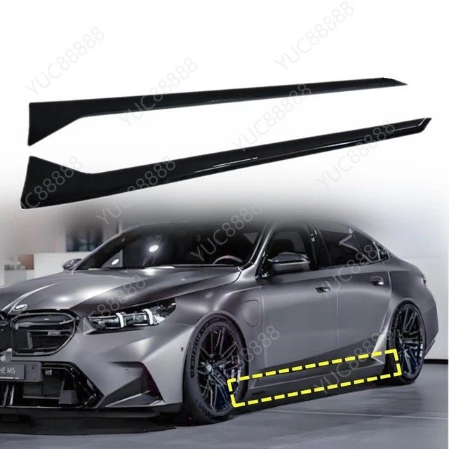 FOR 2025-2026 BMW M5 5 Series G90 ABS Gloss Black Side Skirt Extension ...