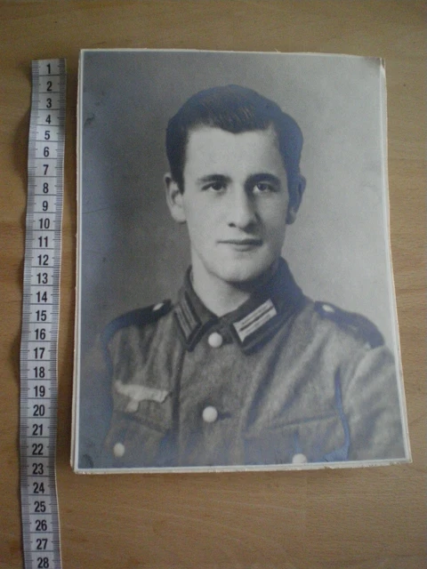 STUDIO PORTRAIT FOTO II. Weltkrieg Wehrmacht Soldat Schütze 17,5 x 23cm ...