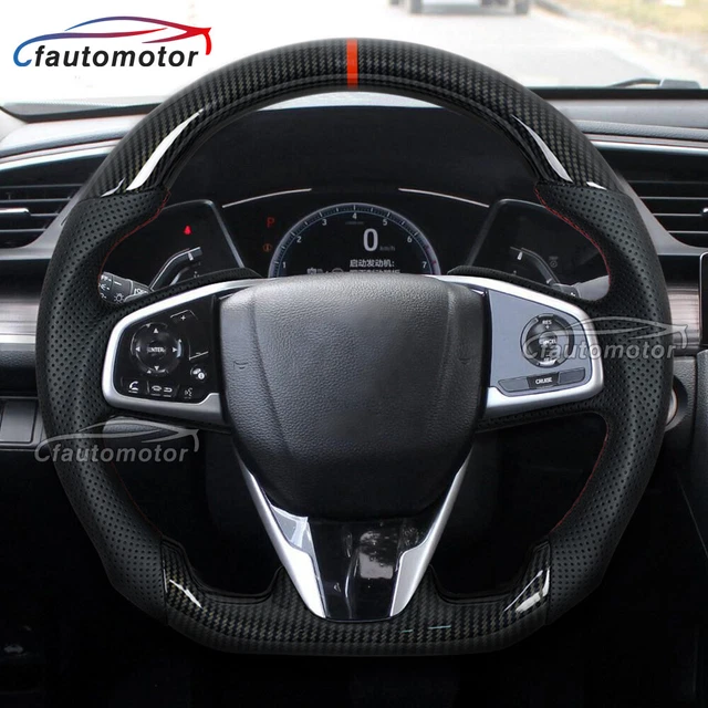 HYDRO DIP CARBON Fiber Steering Wheel Fit 16+ Honda Civic Gen 10th FK1 ...
