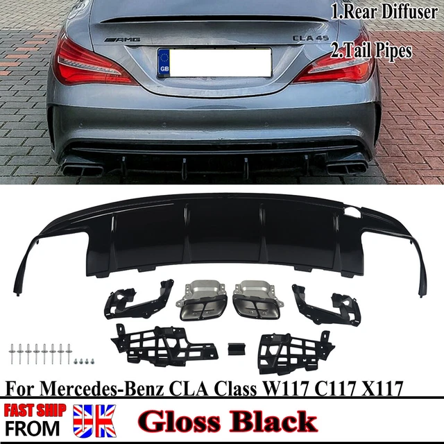 FOR MERCEDES CLA W117/C117/X117 Cla45 Style Rear Diffuser+Tailpipes ...