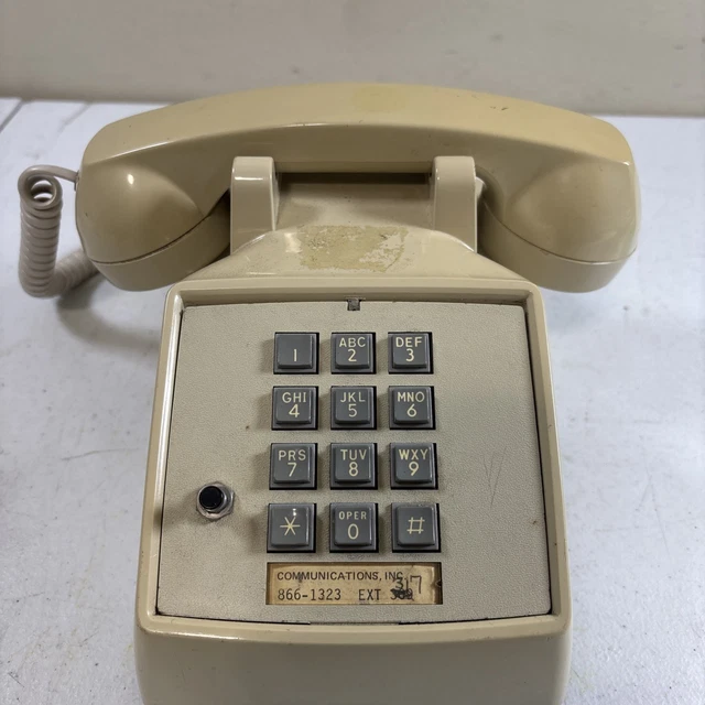 VINTAGE COMDIAL PUSH Button Touch Tone Desk Telephone Beige Hotel ...