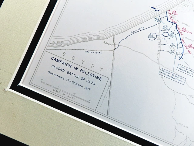WW1 MILITARY MAP Palestine Battle of Gaza April 1917 Middle East USMA ...