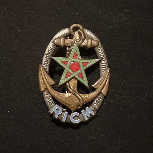 ORIGINAL FRENCH BADGE Colonial Moroccan Armored Regiment RICM Indochina ...