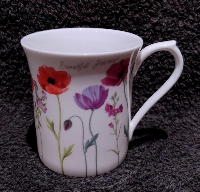 ROYALE GARDEN MUG - Fine Bone China - Hand Decorated Poppies ...