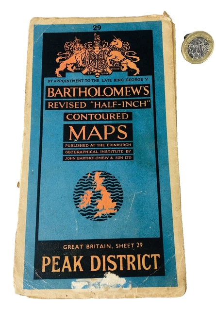 MAP PEAK DISTRICT Bartholomew Tourist Collectable Vintage ra £7.12 ...