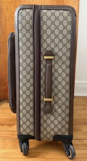 AUTHENTIC - GUCCI Savoy GG Supreme medium trolley suitcase web stripe ...